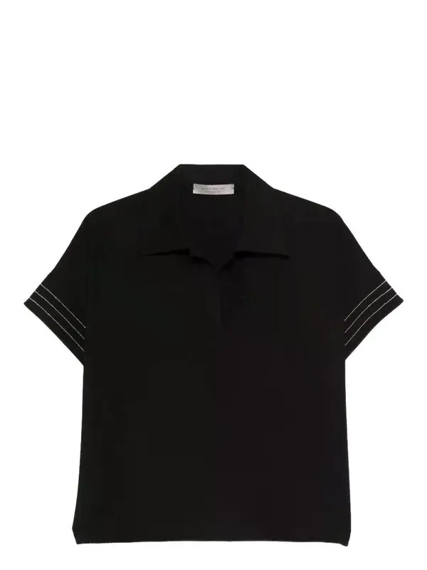 D.exterior Short-sleeved Top - Black