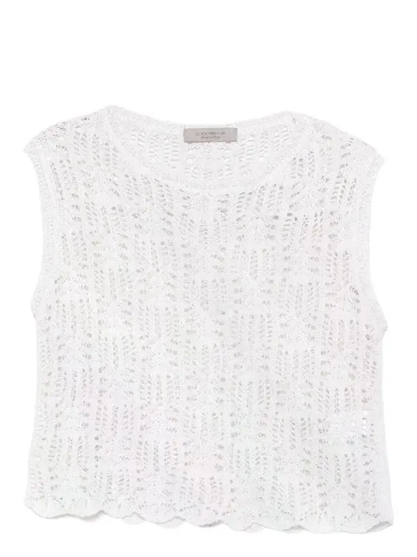 D.exterior Crochet Knit Top - White