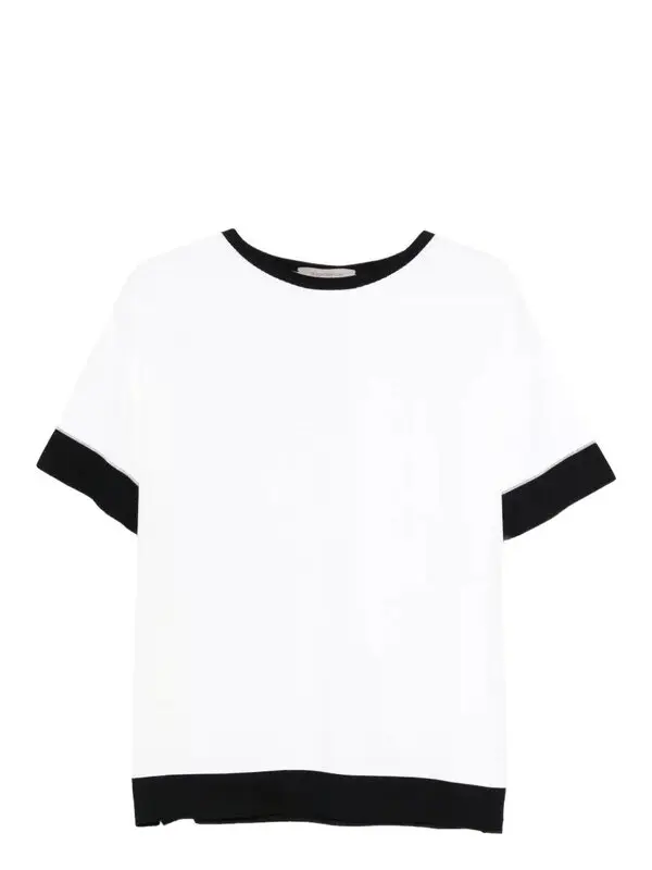 D.exterior Contrast-trim T-shirt - White