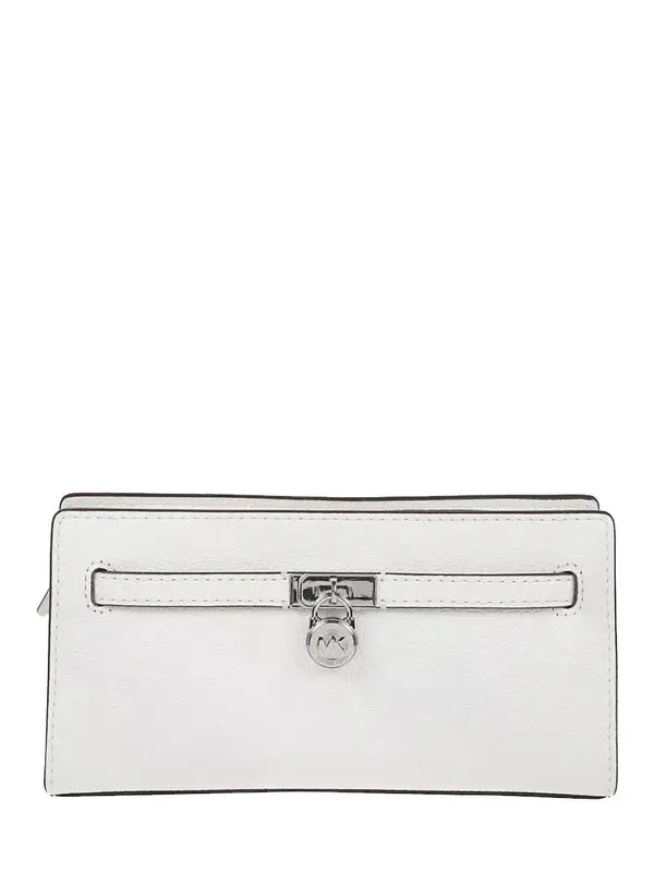 Michael Kors Small Hamilton Satchel With Padlock - White