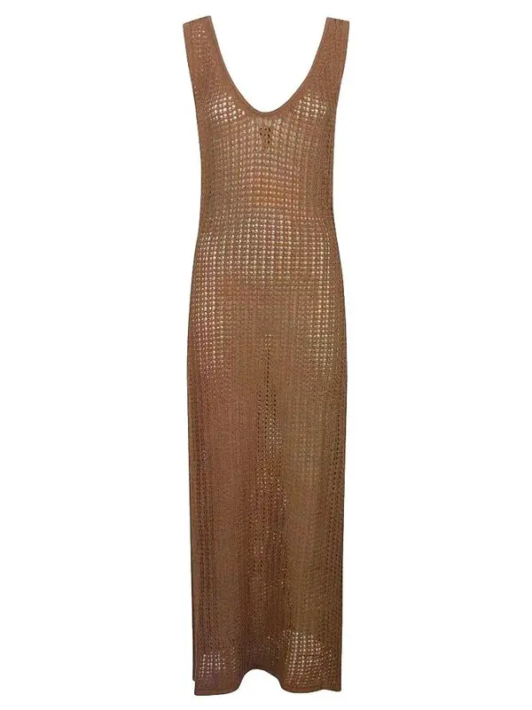 HINNOMINATE V-neck Maxi Dress - Brown