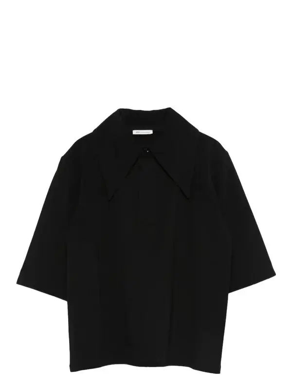 Ami Short-sleeve Polo Top - Black