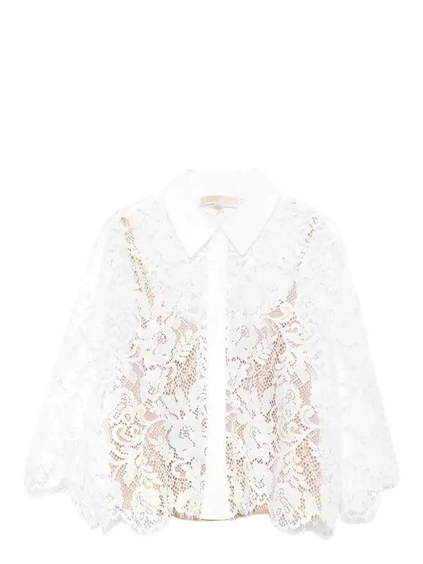 Michael Kors Lace Overlay Shirt - White