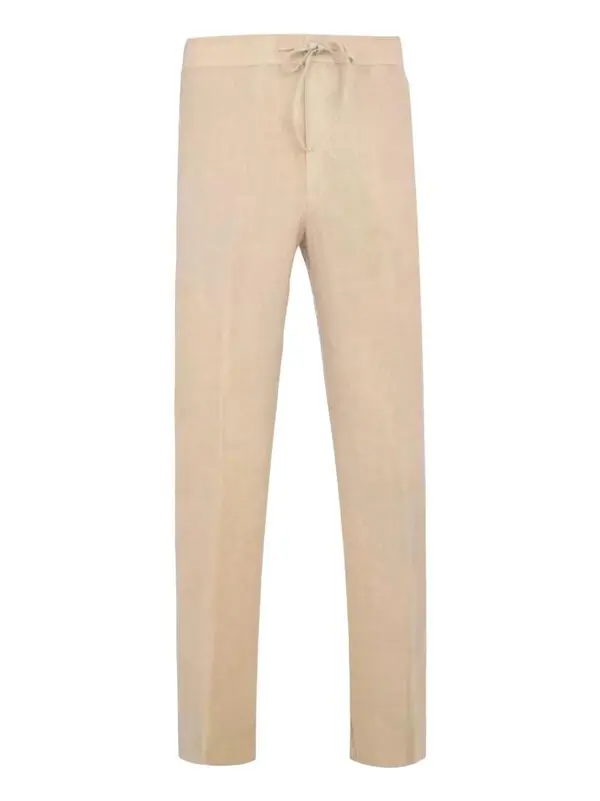 120% Lino Linen Drawstring Trousers - Neutrals