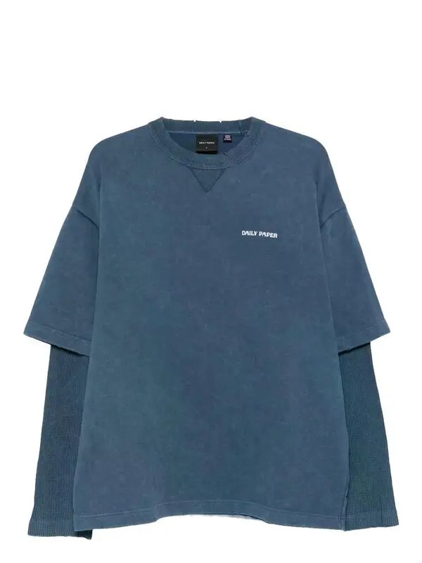 DAILY PAPER V-neck Layered T-shirt - Blue