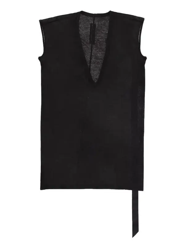 Rick Owens Dylan Sleeveless V-neck T-shirt - Black