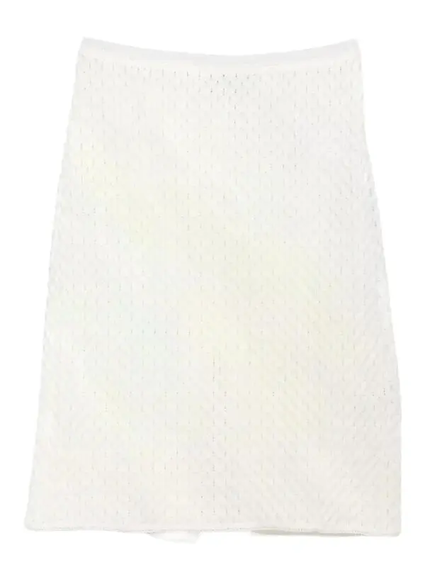 Stine Goya Knitted Front-slit Skirt - Neutrals