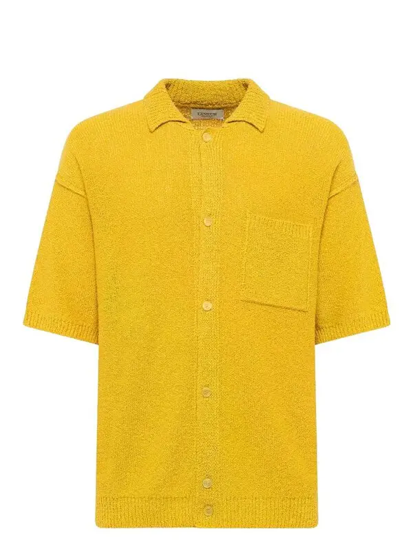 LANEUS Knitted Boxy Shirt - Yellow