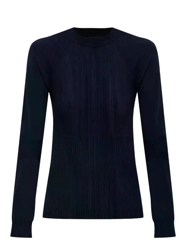 Moncler Logo Ribbed Top - Blue