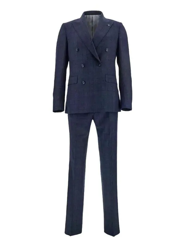 Tagliatore Flap-pockets Double-breasted Suit - Blue