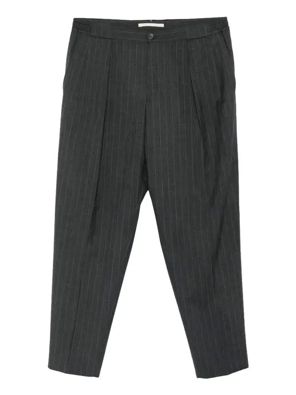 BRIGLIA 1949 Pinstripe Pleated Trousers - Grey