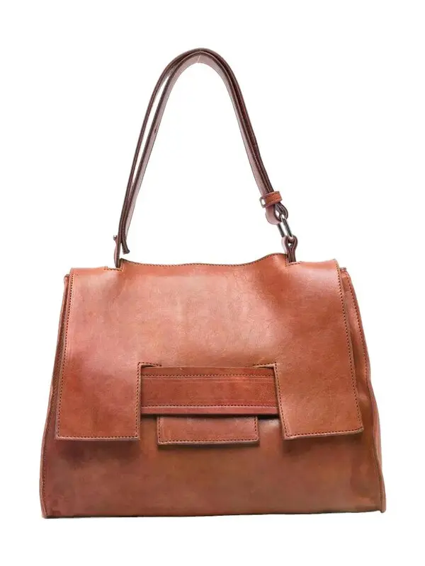 SOMMET Panelled Shoulder Bag - Brown