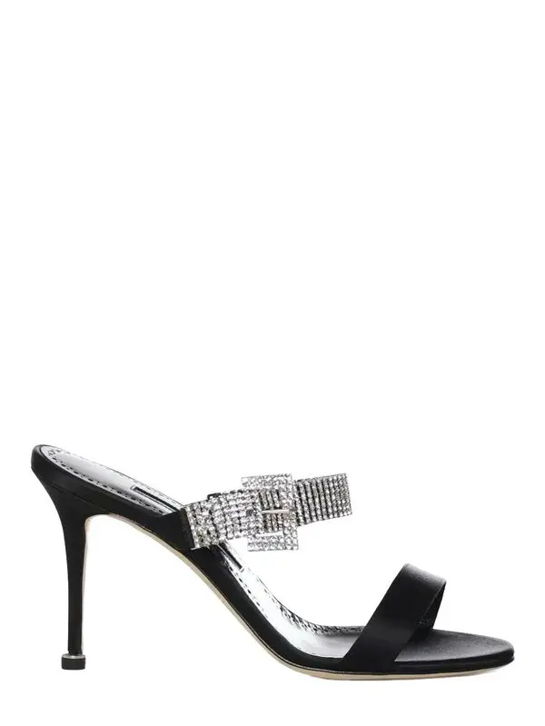 Manolo Blahnik Fibolta Embellished Mules - Black