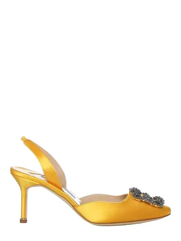 Manolo Blahnik Embellished Slingback Pumps - Yellow