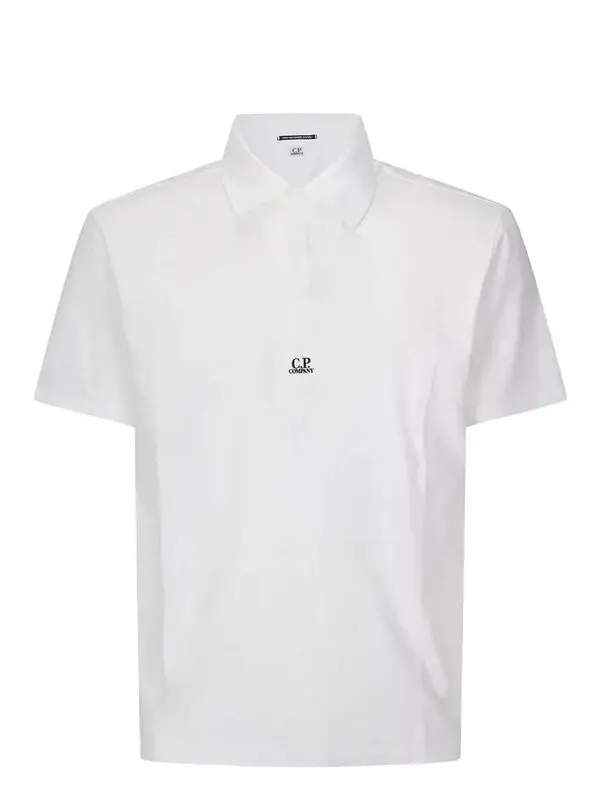 C.P. COMPANY Logo-detail Short-sleeve Polo Shirt - White