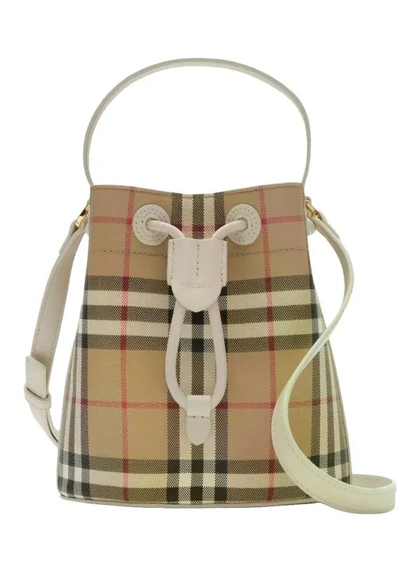 Burberry Mini Check Bucket Bag - Neutrals