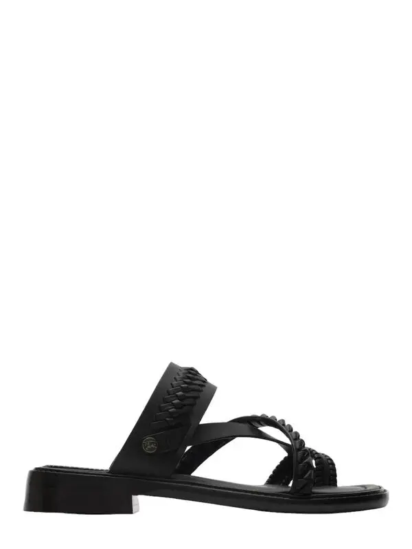 Burberry Baez Leather Sandals - Black