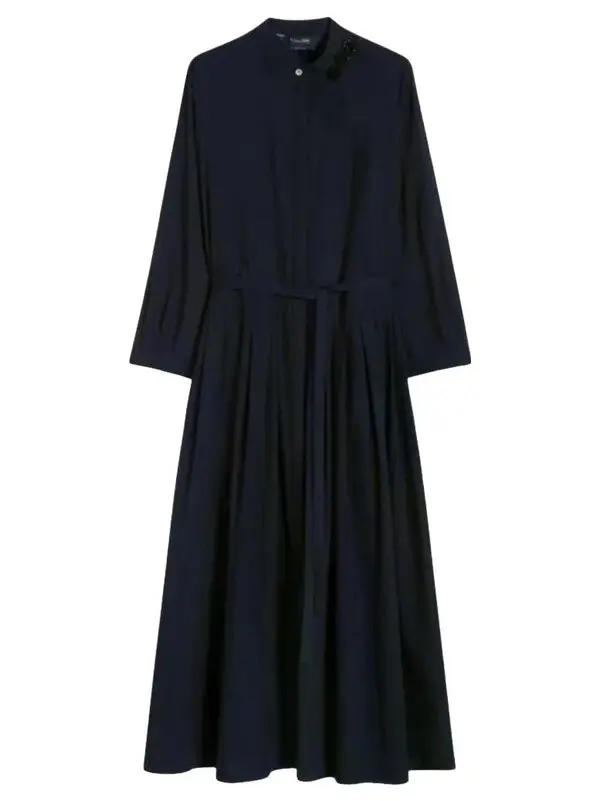 Max Mara Crystal-embellished Belted Maxi Dress - Blue