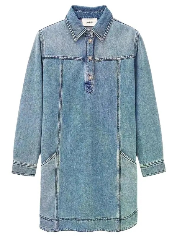 Ba&sh Tona Buttoned Denim Dress - Blue
