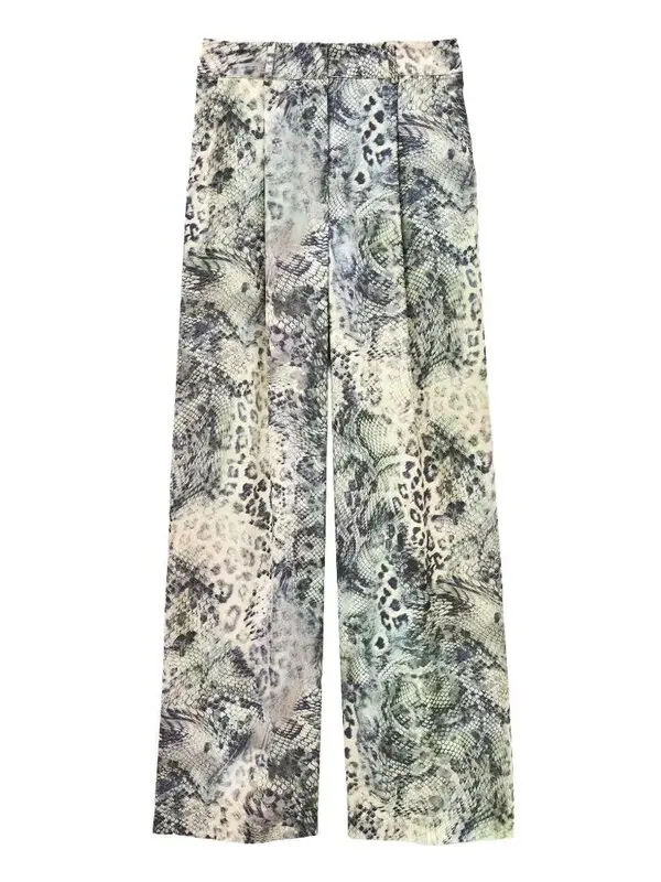 Ba&sh Carrina Animal-print Trousers - Blue
