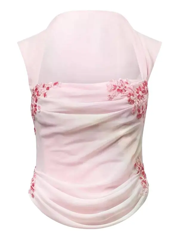 STOLEN STORES Belle Draped Lace-embellished Corset - Pink