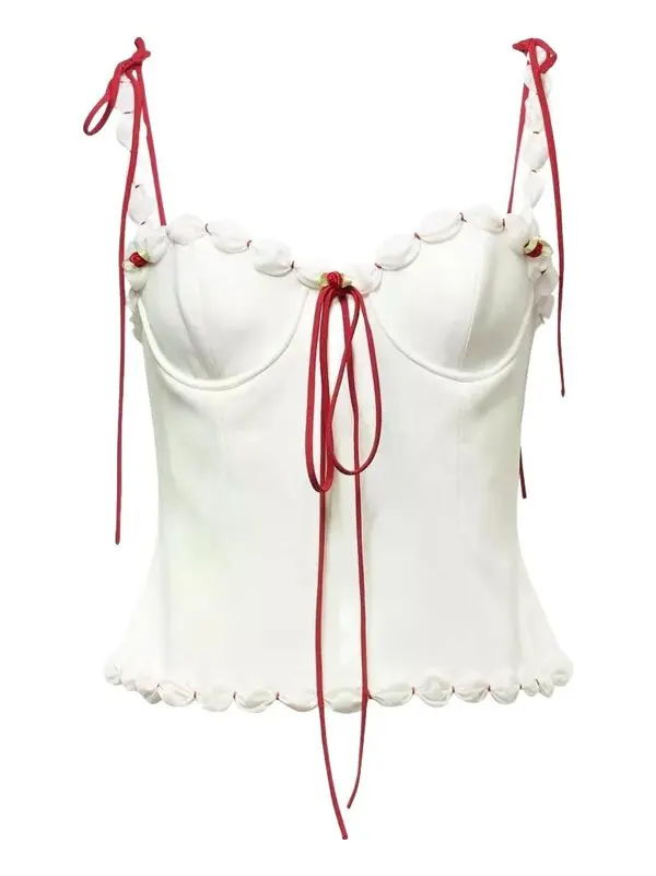 STOLEN STORES Cake Ribbon-tie Bustier - White