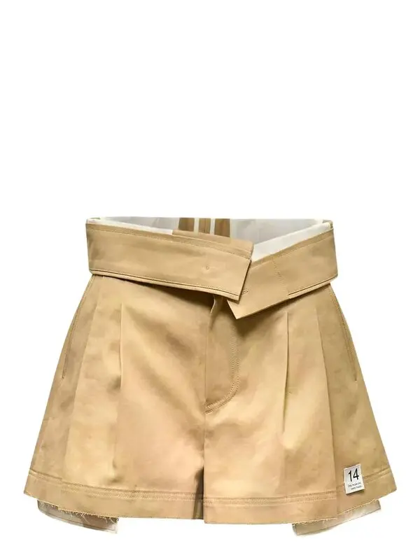 RE CODE Turn-over Mini Shorts - Neutrals