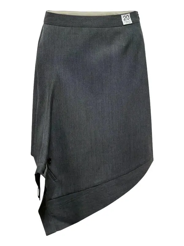 RE CODE Asymmetrical Draped Mini Skirt - Grey