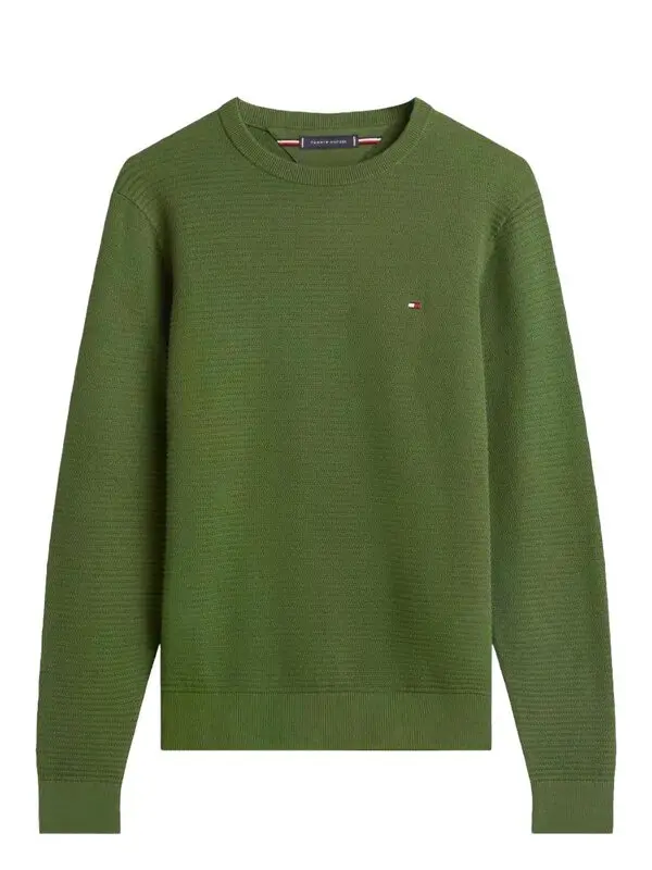 Tommy Hilfiger Textured Crewneck Jumper - Green