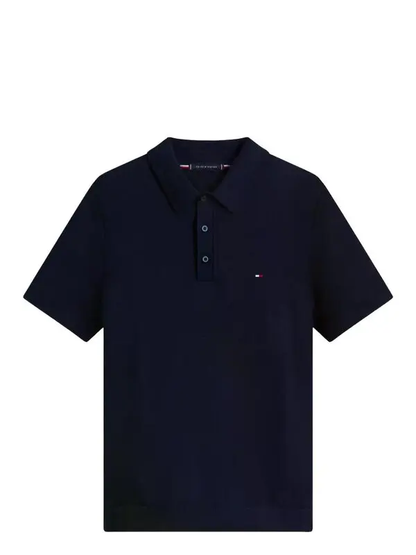 Tommy Hilfiger Buttoned Short-sleeve Knitwear - Blue