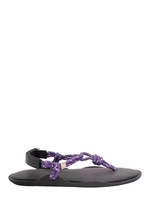 Flowze Knot-detail Leather Sandals - Purple