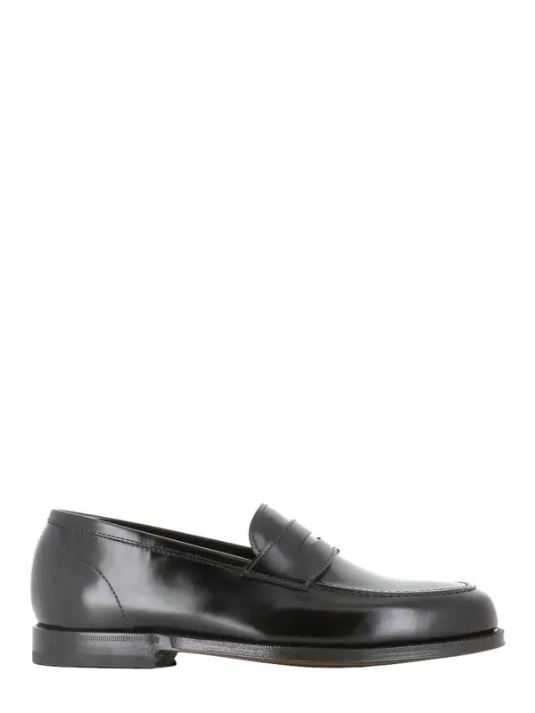 GREEN GEORGE Polished Penny Leather Loafers - Brown