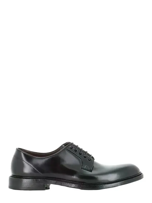 GREEN GEORGE Polished Leather Derby Shoes - Black