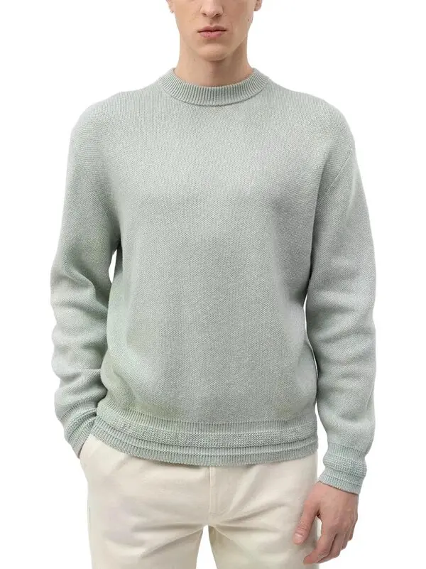 BOSS Crew-neck Textured Knit Sweater - Green