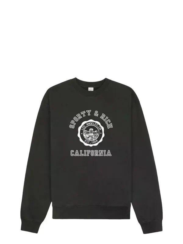 SPORTY & RICH California Emblem Crewneck - Black