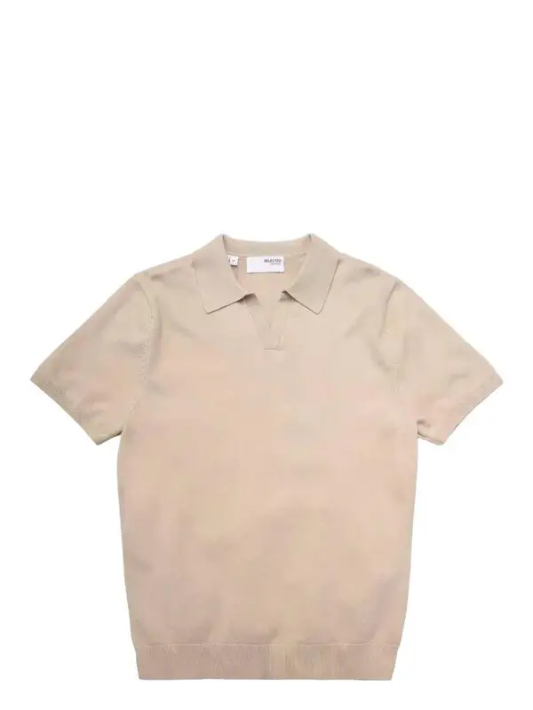 SELECTED Polo-collar T-shirt - Neutrals