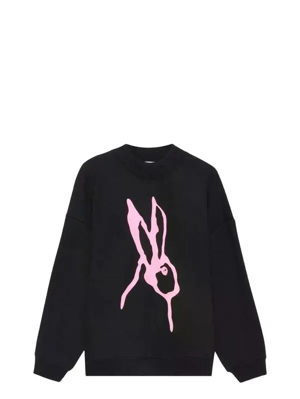 MSGM Sketched Bunny Print Sweatshirt - Black