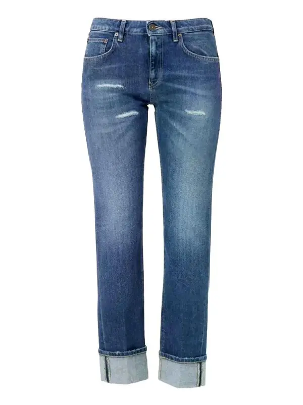 DONDUP Distressed Cropped Jeans - Blue