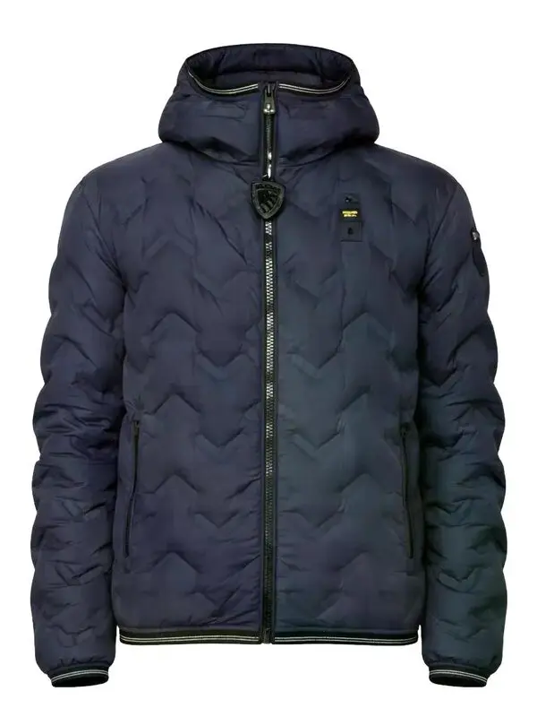 BLAUER. Hooded Quilted Jacket - Blue