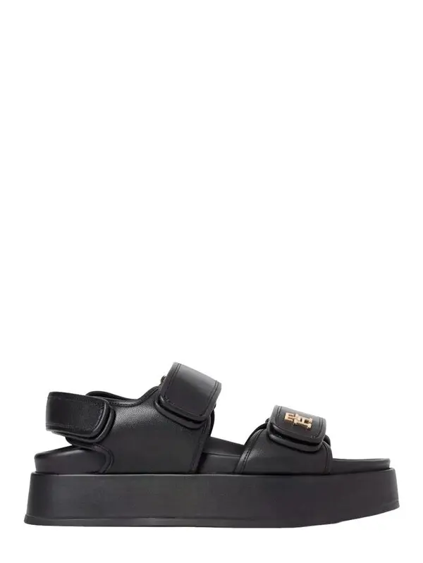 Tommy Hilfiger Logo Strappy Sandals - Black