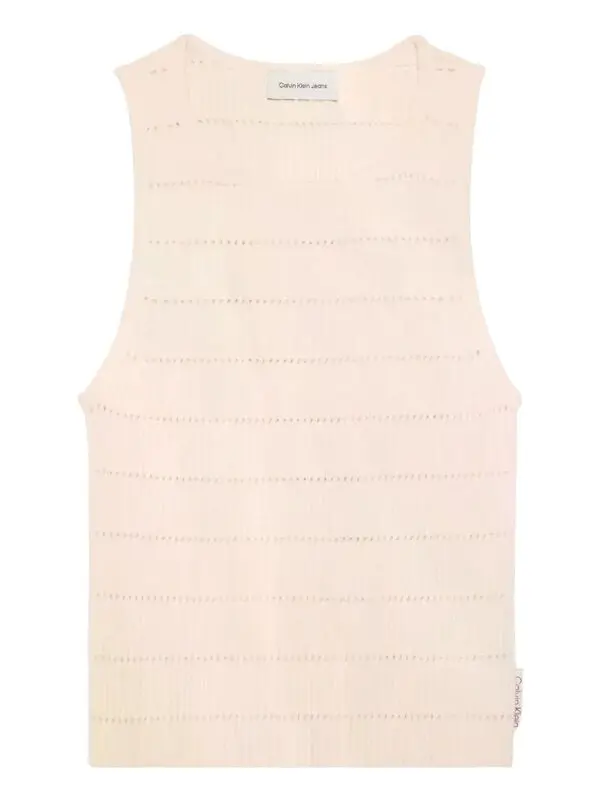 Calvin Klein Knit Sleeveless Vest - Neutrals