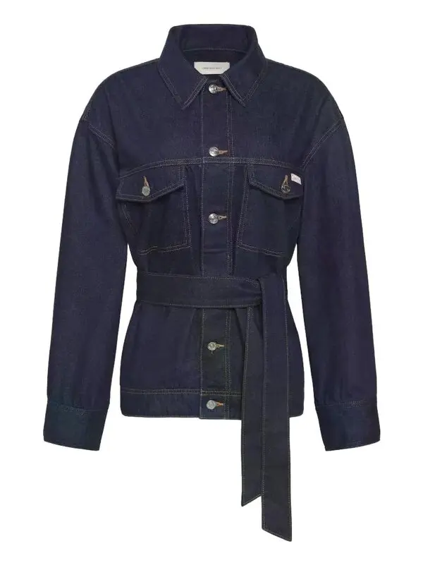 Calvin Klein Belted Button-fastening Jacket - Blue