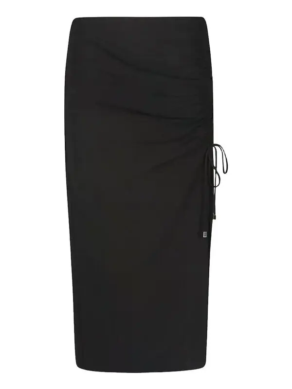 Patrizia Pepe Drawstring Midi Skirt - Black