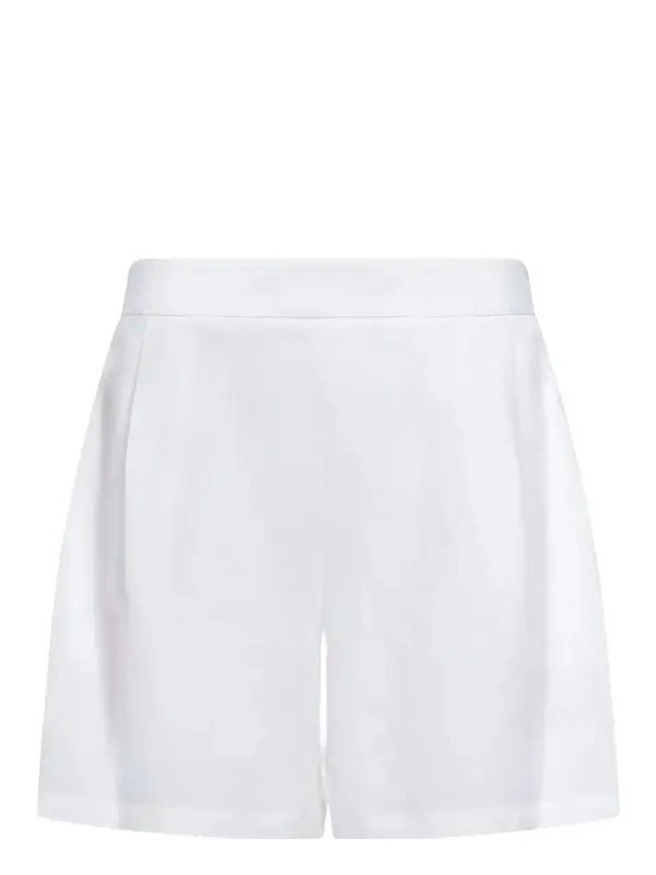 BLANCA VITA Elasticated-waistband Pleated Shorts - White
