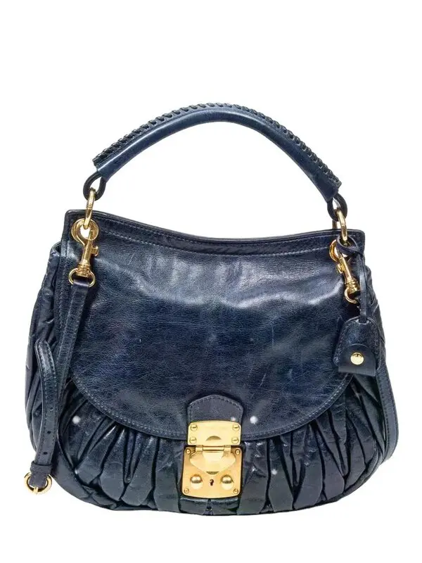 Miu Miu Matelassé Leather Shoulder Bag - Blue