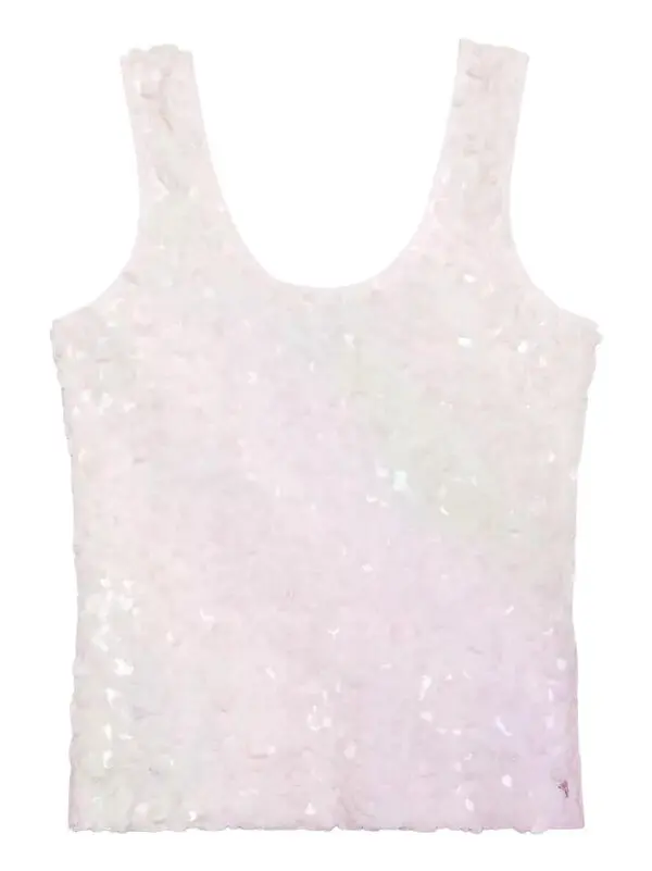 Calvin Klein Sequined Sleeveless Top - White