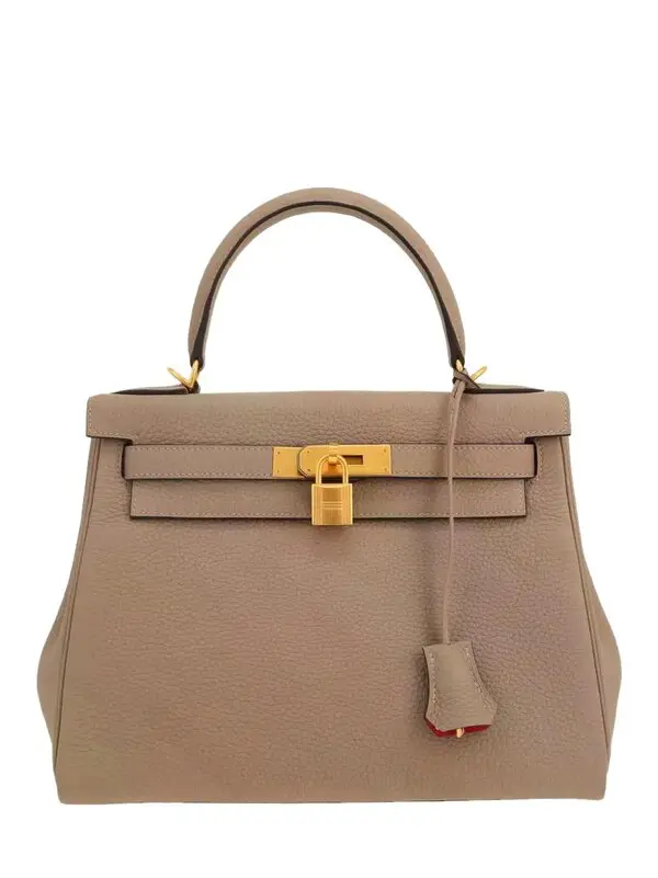 Hermès 2024 Kelly Top-handle Leather Handbag - Neutrals