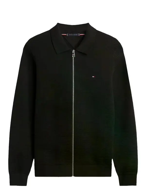 Tommy Hilfiger Textured Zip-up Jacket - Black