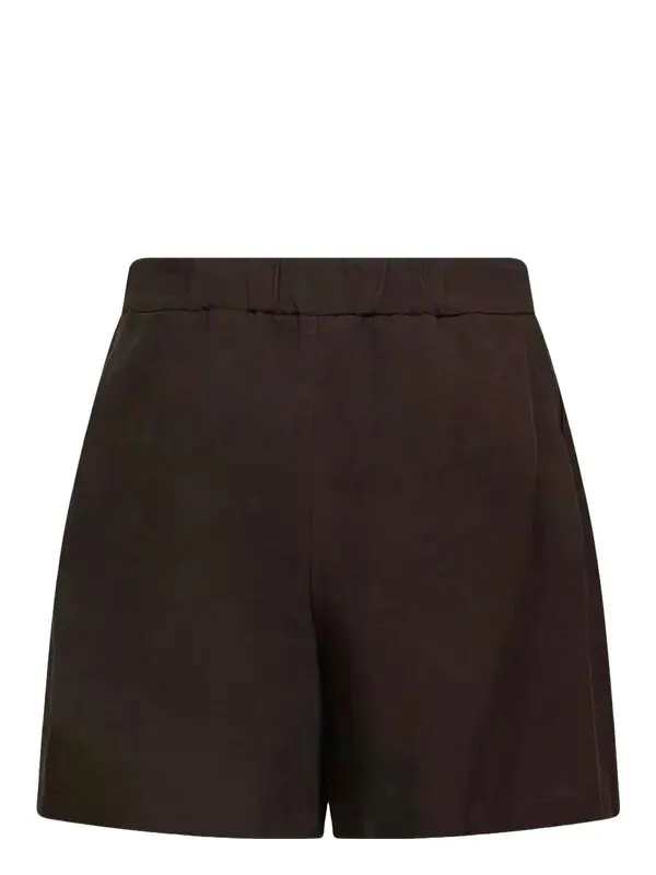 BLANCA VITA Elasticated Pleated Shorts - Brown