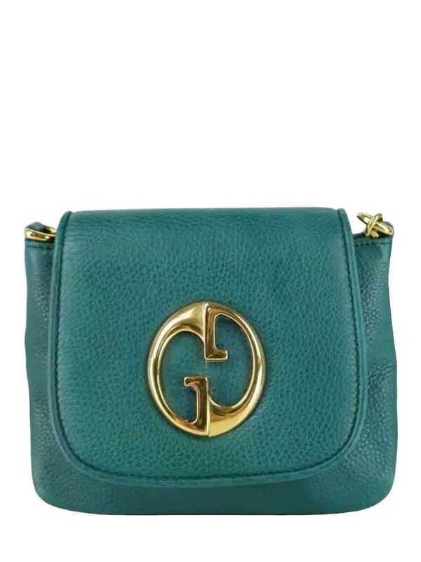 Gucci Pebbled Leather Logo Bag - Blue